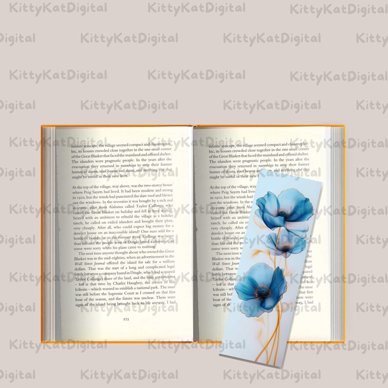 10 Flower Printable Bookmark Set, Digital Download, PDF and PNG Files ...