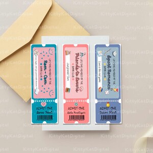 Romance Book Club Ticket Bookmarks, Book Lover Gift (digital Download ...