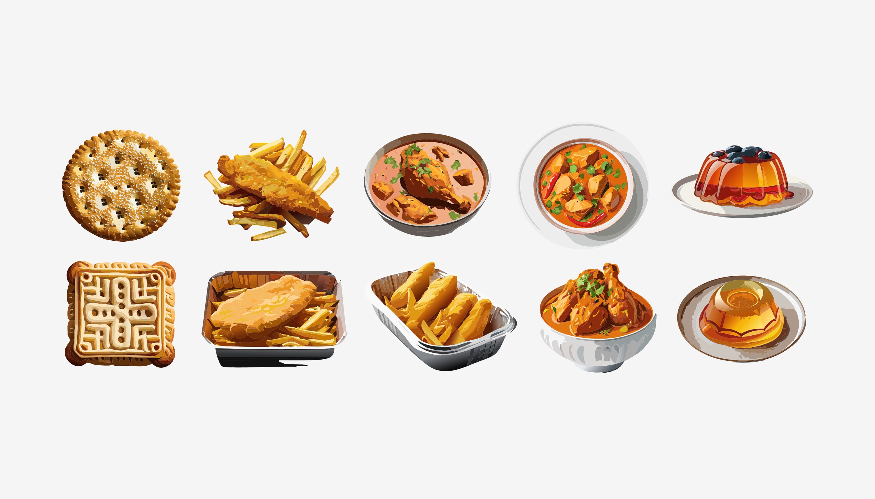 50 British Food Icons Clipart Bundle, Realistic English Tea and Food ...