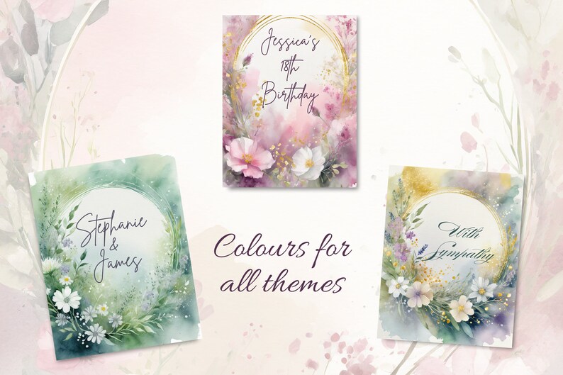 50 Watercolour Wildflower Backgroud Bundle, Watercolour Floral Digital ...