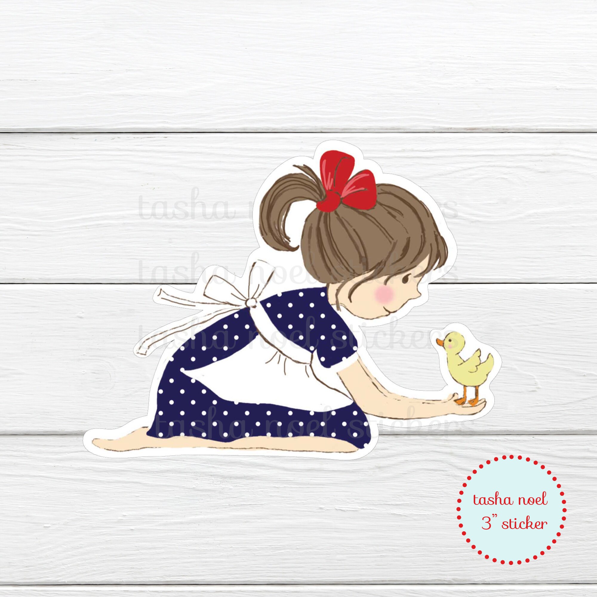 Girl Sticker, Farm Duck Sticker, Animal Friend Sticker, Girl Vinyl ...