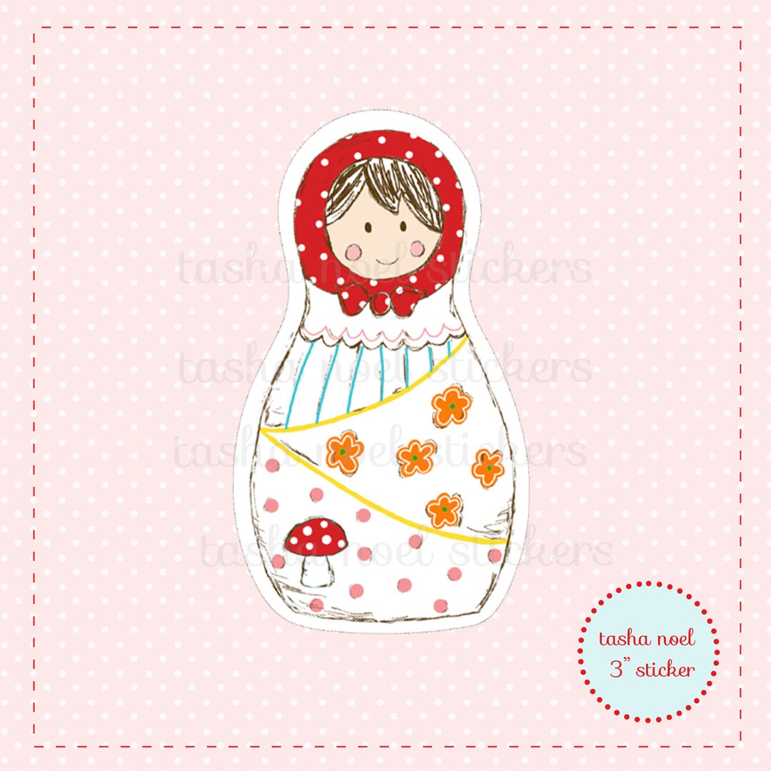 Russian Nesting Doll Sticker, Mushroom Girl Doll Planner Sticker ...