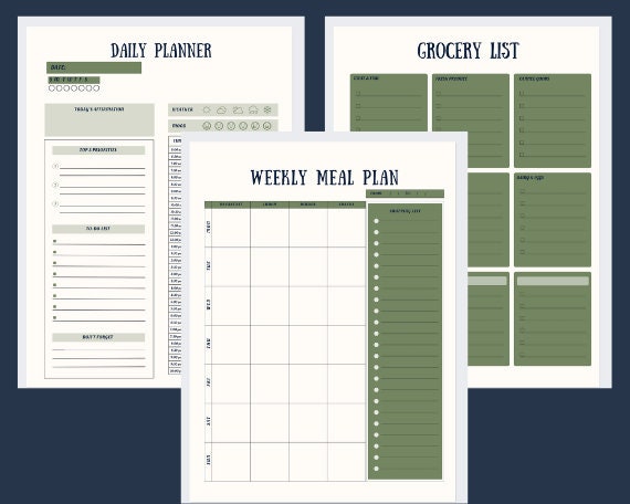 Printable, Editable, Hyperlinked Planner/organization Bundle; Monthly ...