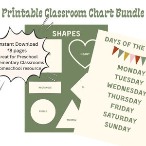 Printable Classroom Chart/resource Bundle, 8 Pages; Instant Download ...