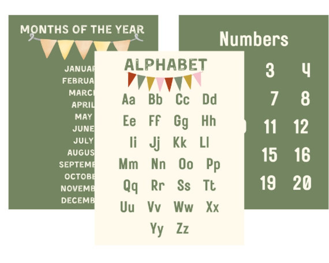 Printable Classroom Chart/resource Bundle, 8 Pages; Instant Download ...