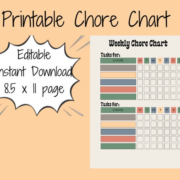 Sibling Chore Chart - Etsy