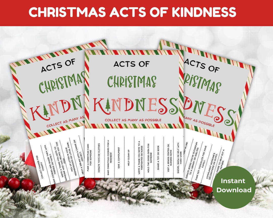 Holiday Kindness Challenge, Kindness Tear off Flyer, Acts of Kindness ...