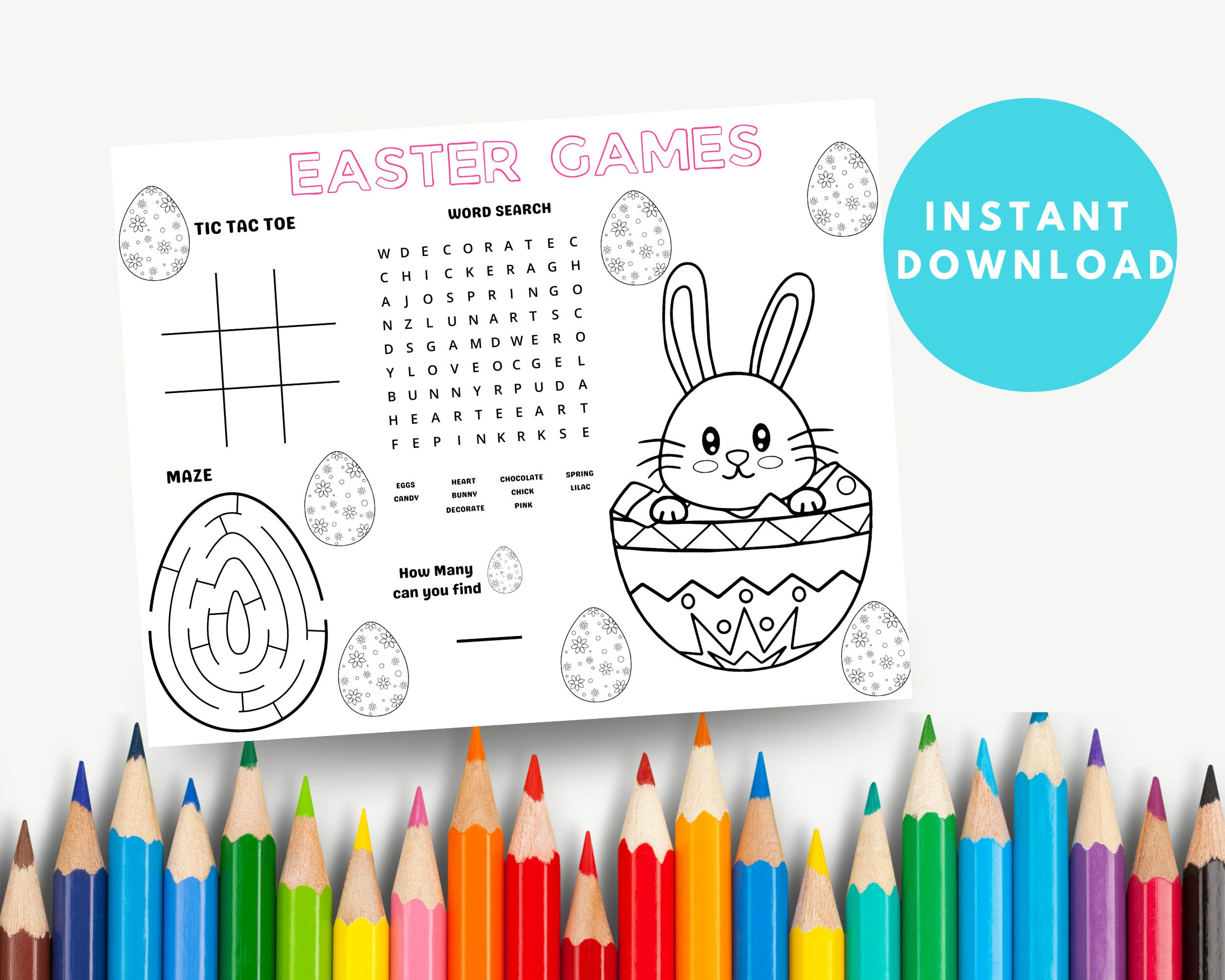 Easter Activities Placemat Easter Activity Placemat, Easter Printable ...