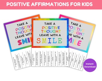 Positive Affirmations for Kids, Tear off Flyer, Tear off Compliments ...