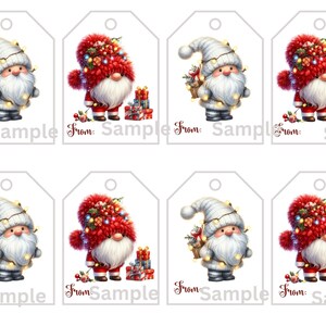 Printable Gnome Gift Tag, Editable Christmas Bag Tag, Holiday Gift Tags ...