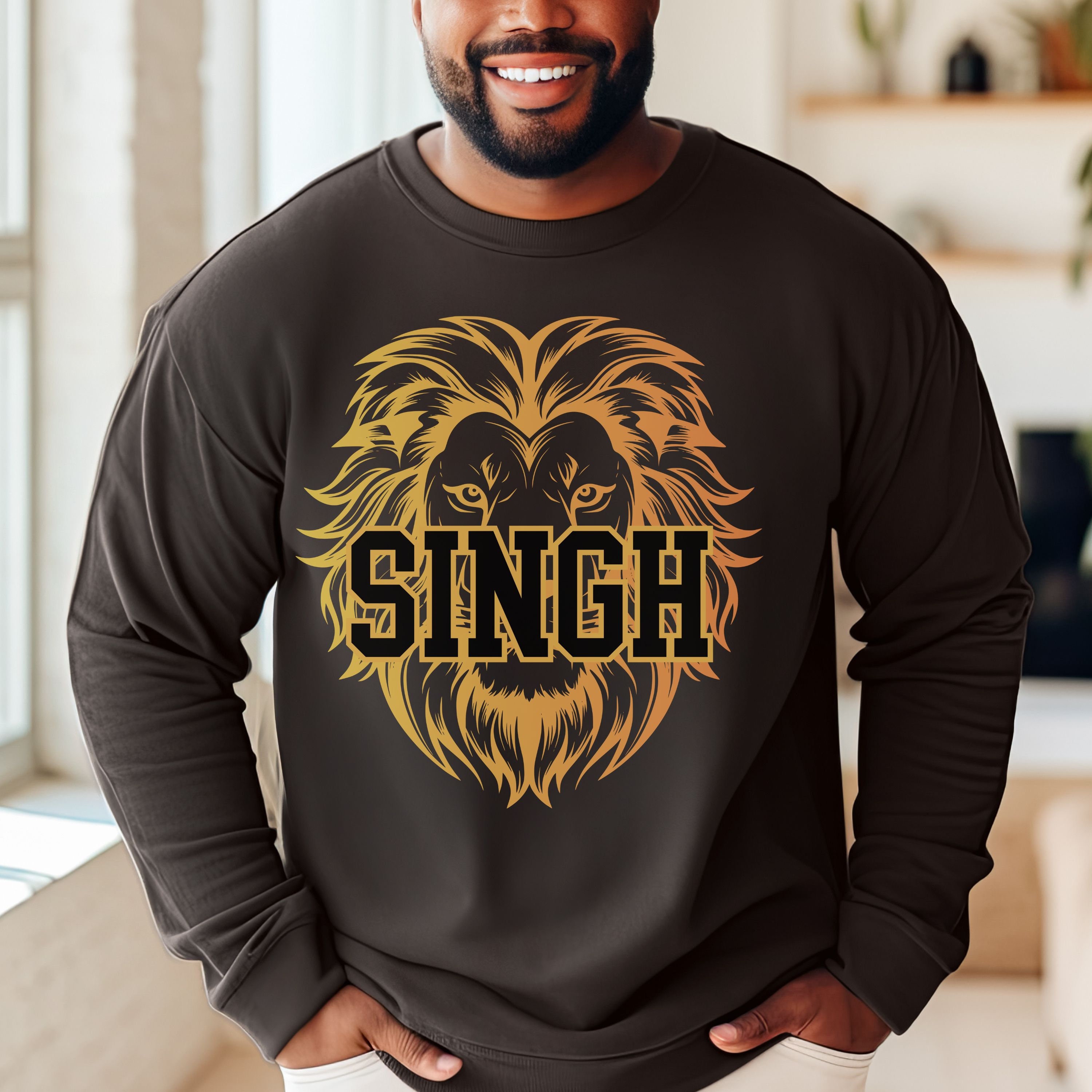 Singh Sweatshirt, Punjabi Shirt, Sikh Shirt, Lion Graphic Shirt, Singh ...