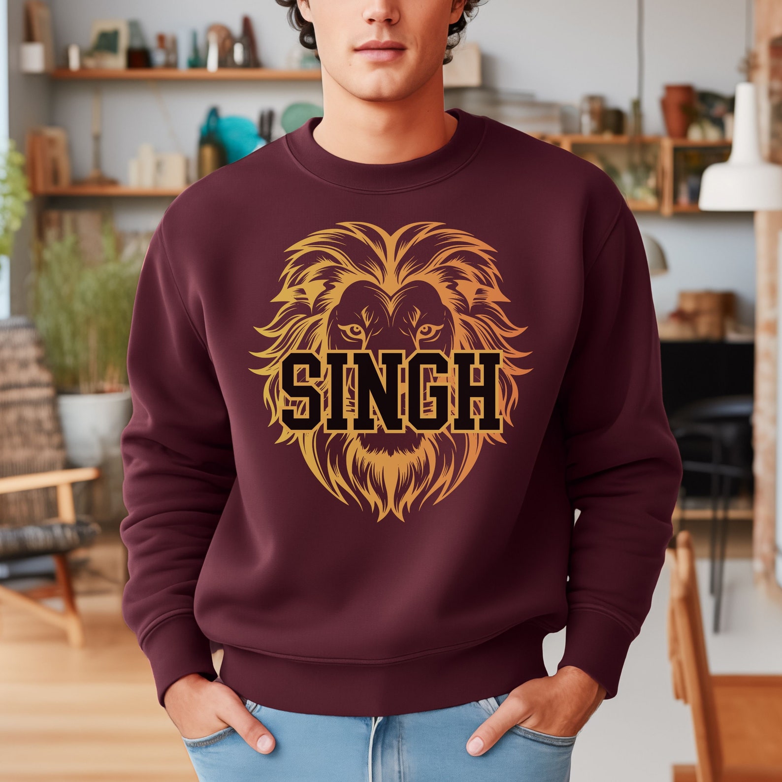 Singh Sweatshirt, Punjabi Shirt, Sikh Shirt, Lion Graphic Shirt, Singh ...