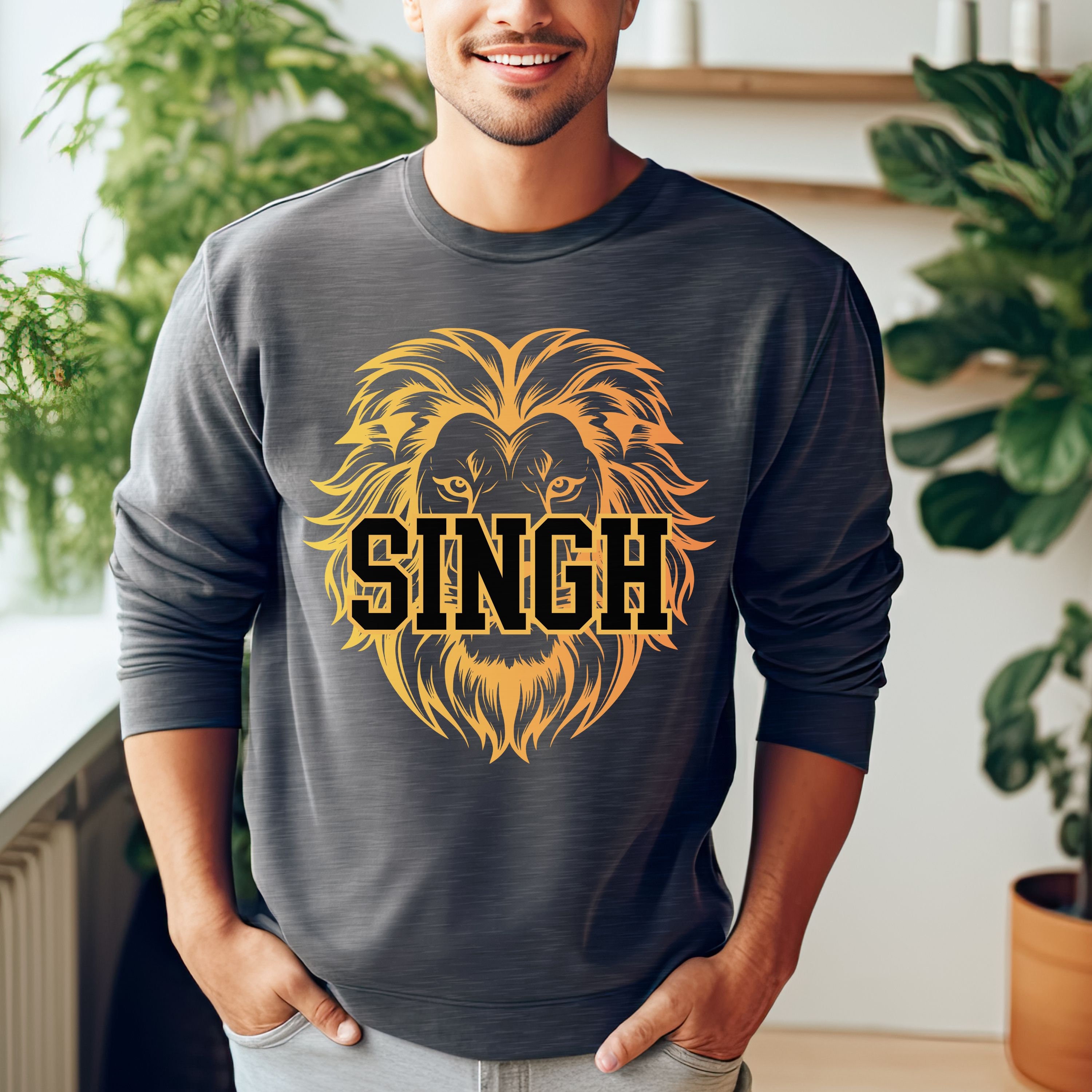 Singh Sweatshirt, Punjabi Shirt, Sikh Shirt, Lion Graphic Shirt, Singh ...