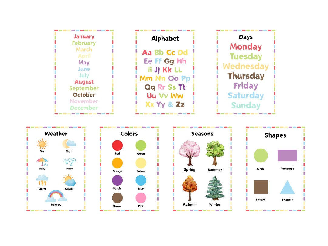 Fun and Educational Printable Learning Posters for Kids | Printable ...