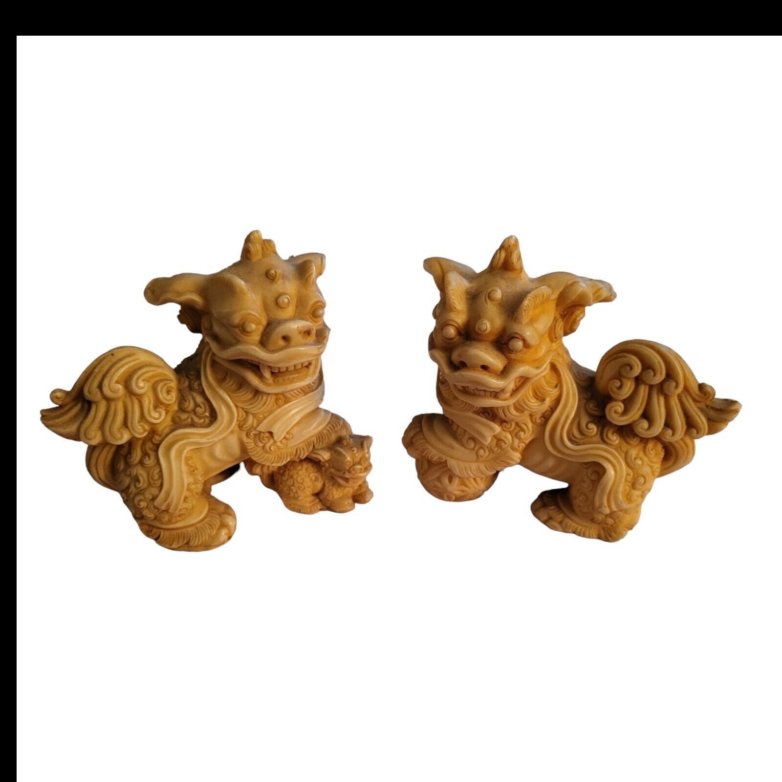 Pair of Vintage Resin Foo Dogs 3 Each - Etsy