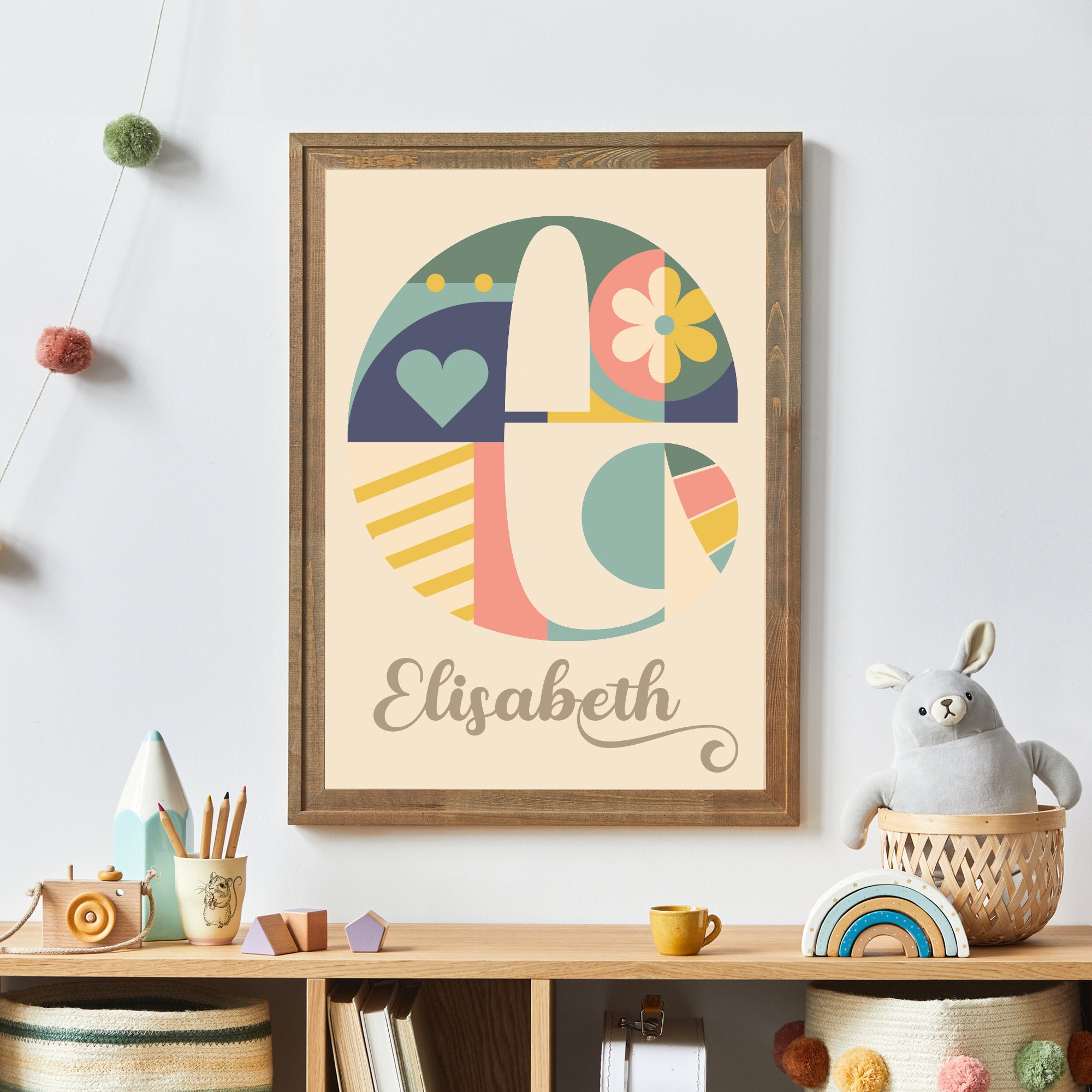 Letter E Wall Decor, Letter E Wall Art, Printable Art Letter E, Girl ...