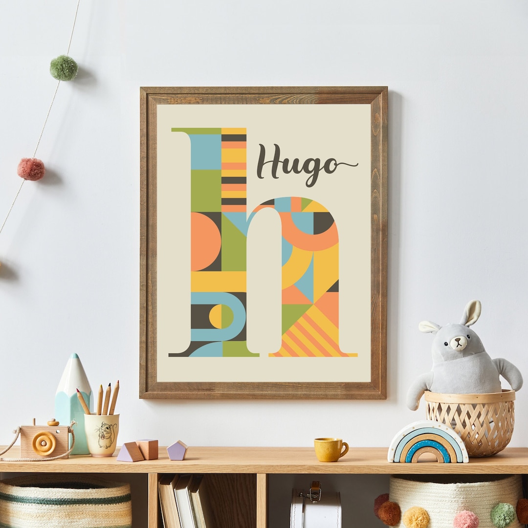 Letter H Wall Art Colourful Initials Print Printable Art - Etsy