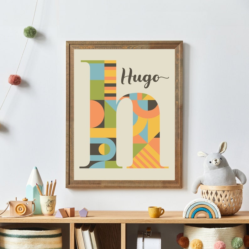 Letter H Wall Art Colourful Initials Print Printable Art - Etsy