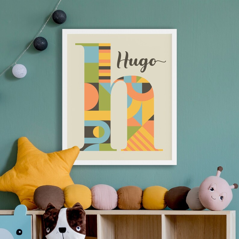 Letter H Wall Art Colourful Initials Print Printable Art - Etsy