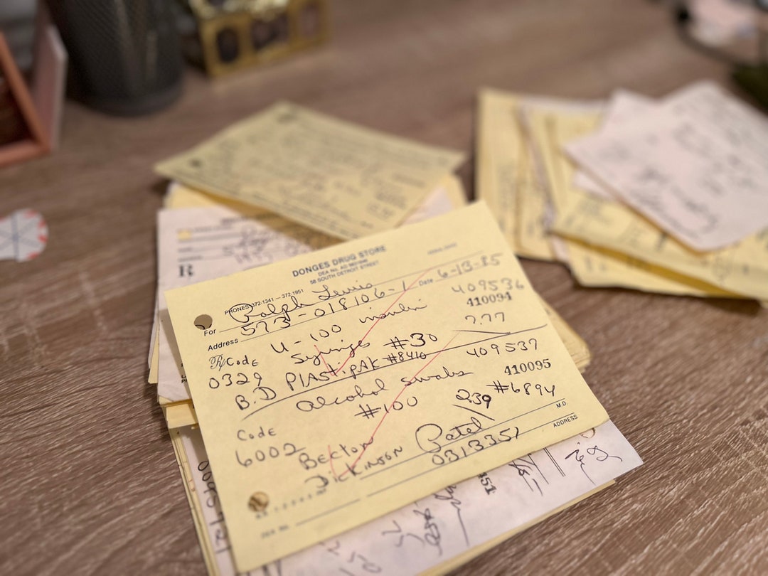 Vintage Pharmacy Rx Prescriptions Handwritten Drugstore Dr. Medical ...