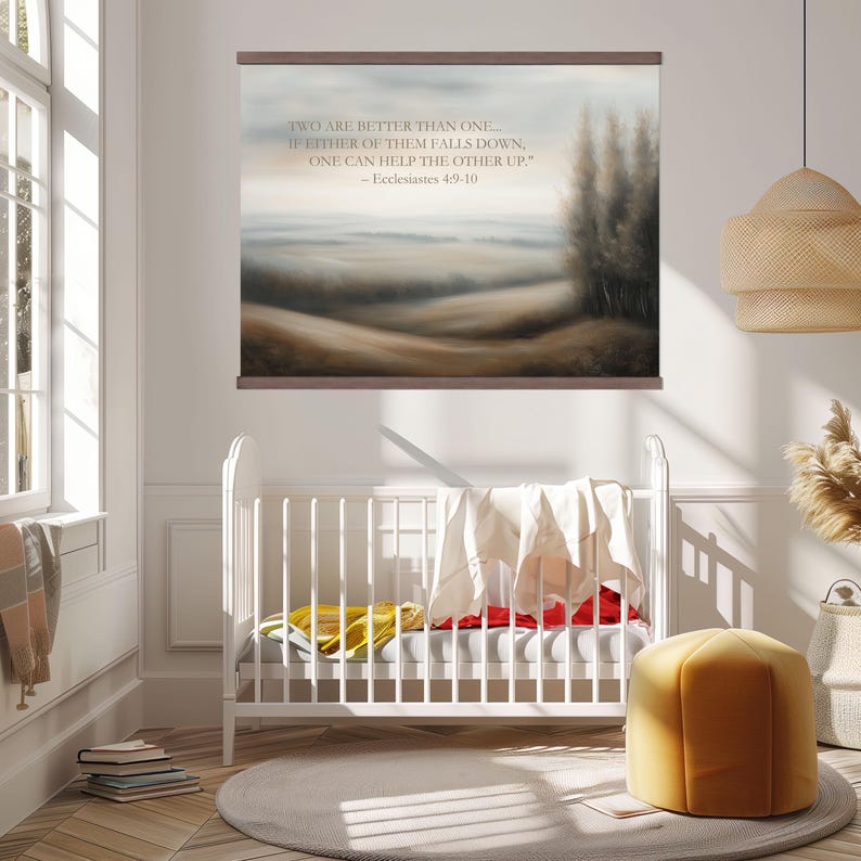 Biblical Scripture Tapestry: Farmhouse Oversized Wall Art - Etsy