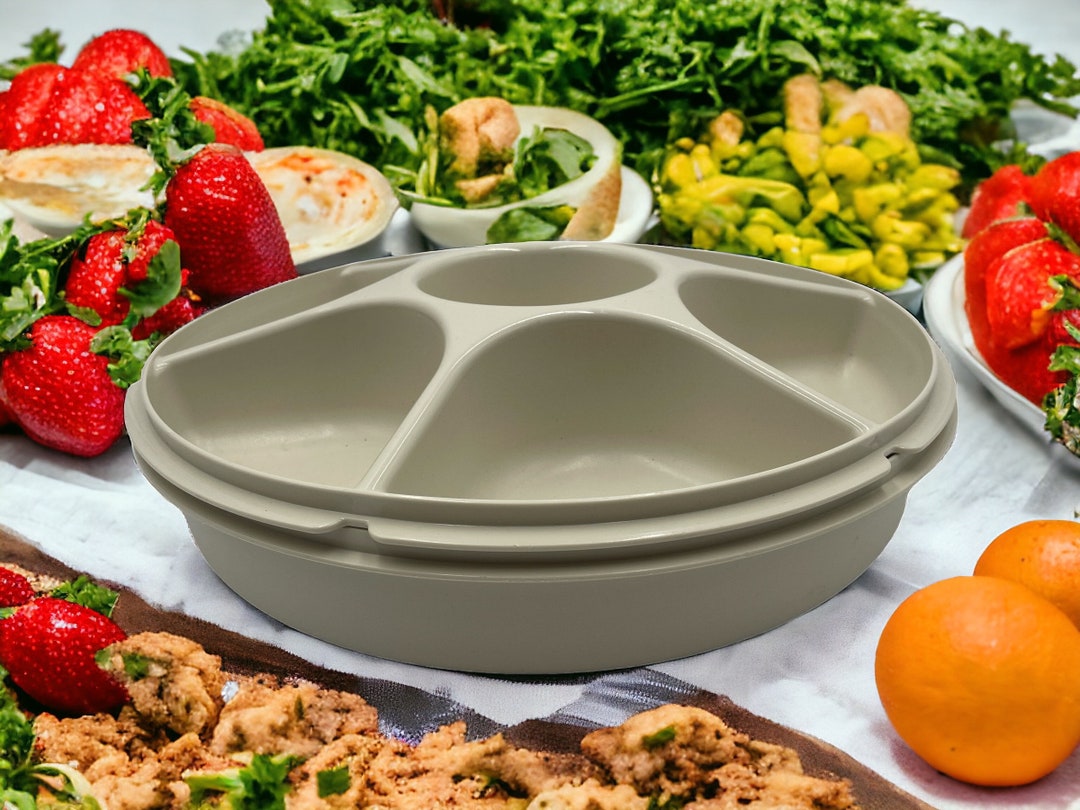 Vintage Tupperware Vegetable Chips Dip Beige Tray & Lid - Etsy