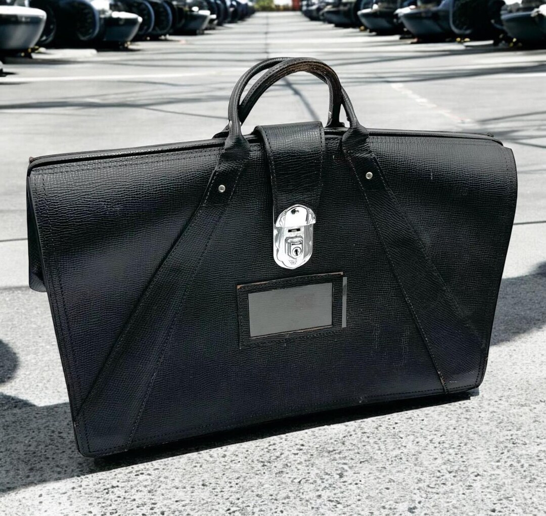 Vintage STEBCO Black Leather Pilot Bag/briefcase - Etsy