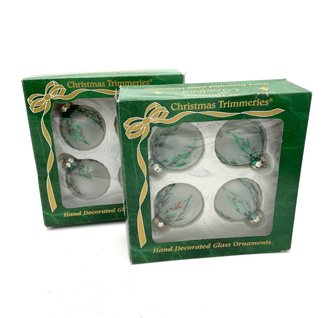 Vintage Bronners Beautiful Hand-painted Glass Christmas Ornaments-in ...