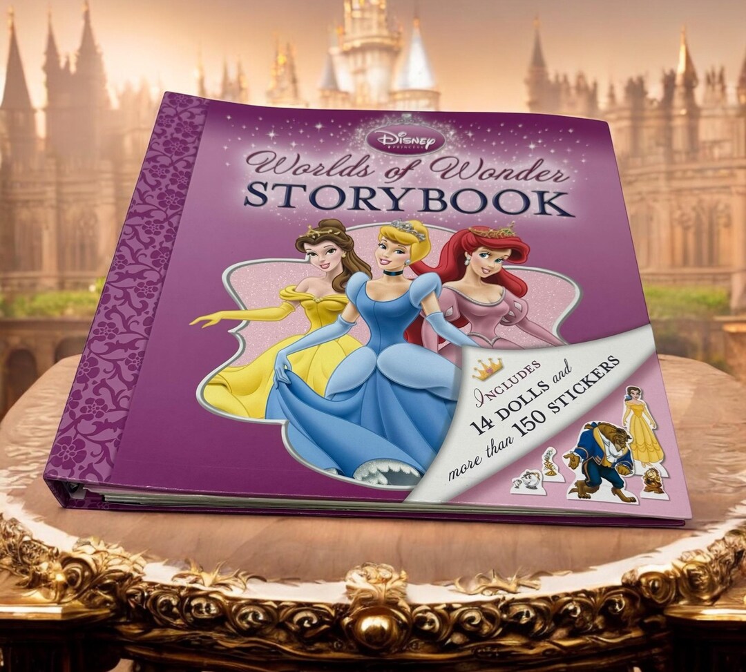 Vintage Disney Princess Storybook, Paper Dolls, and Stickers Worlds of ...