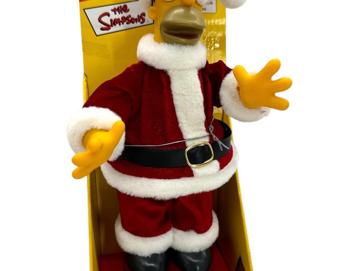 Vintage 2002 Homer Simpson Dancing Santa Father Christmas 12" - Talks ...