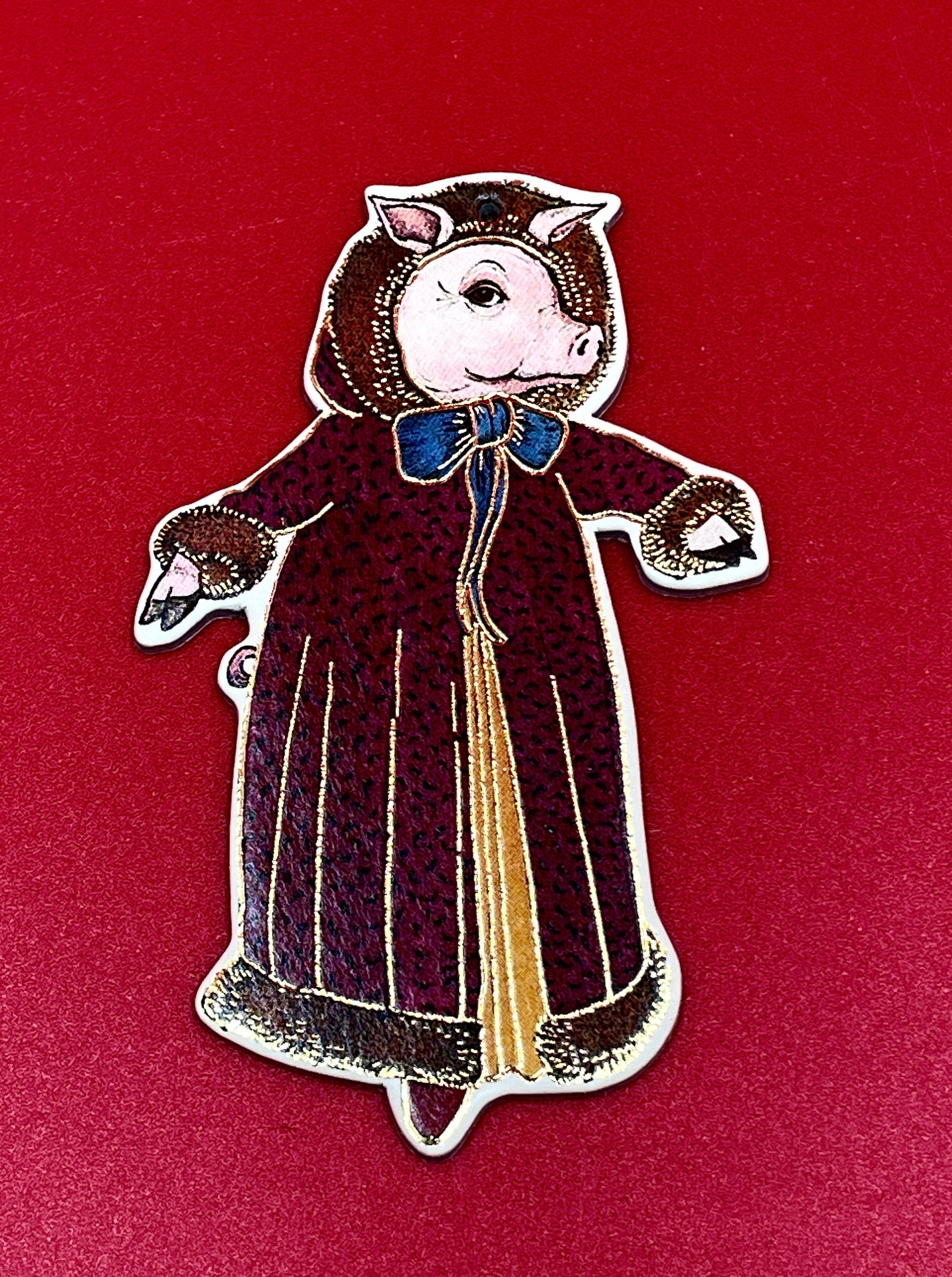 Vintage Shackman 1986 EMMA Pig Gold Stamped Die-cut Ornaments - Set of ...