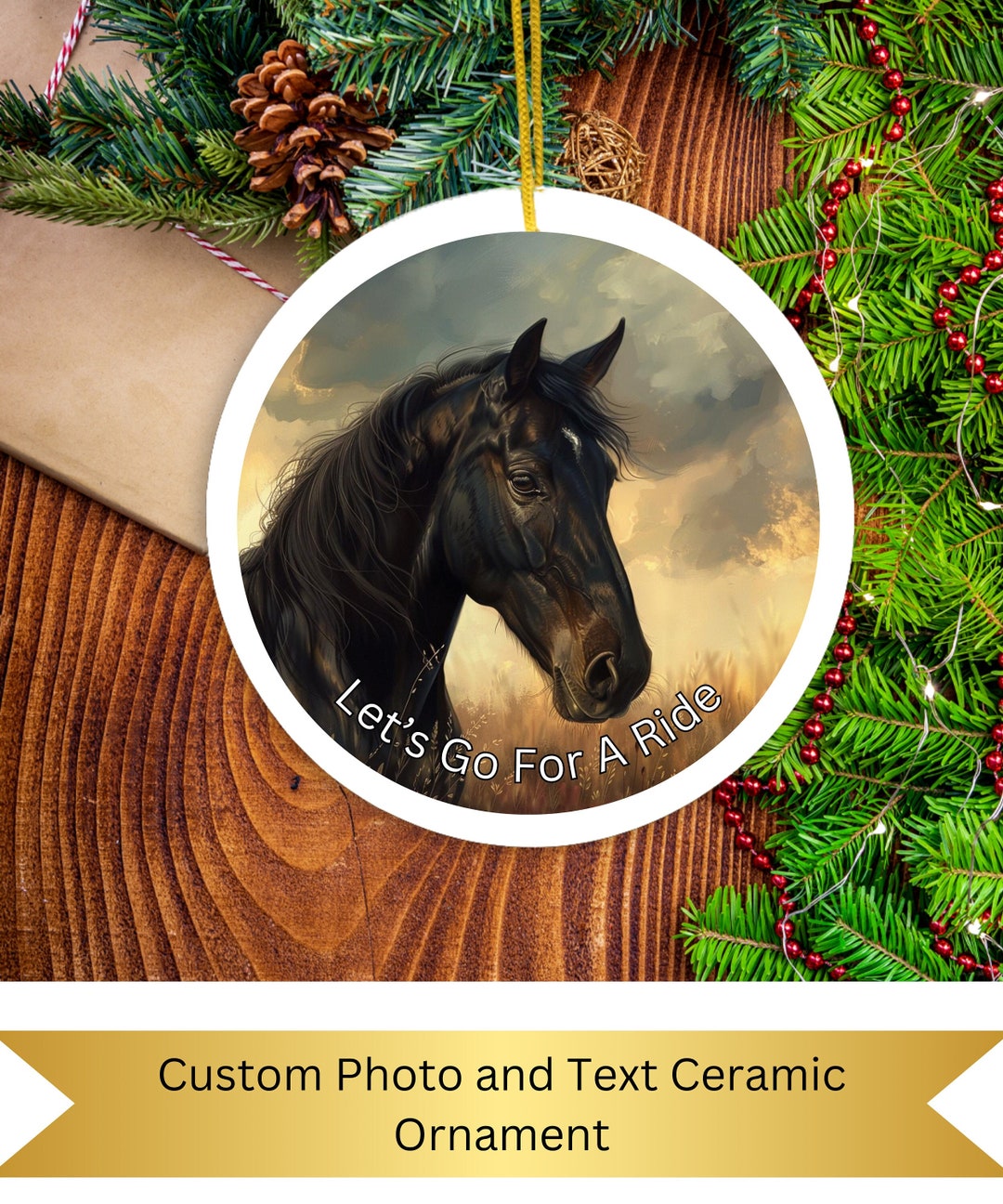 Custom Equestrian Ornaments Christmas Horse Gift & Unique Decor for ...