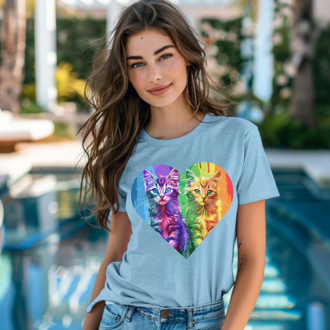 Rainbow Cats Gay Pride T Shirt Mens Pride Shirt Womens Rainbow Cat