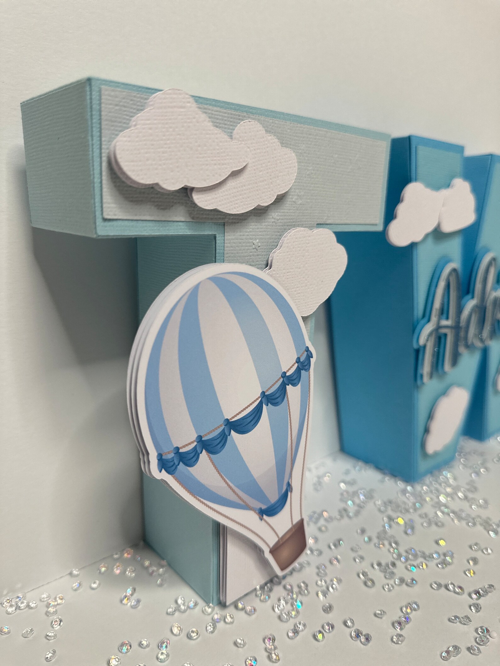 Hot Air Balloon 3D Letters Birthday Party Decor Candy Table Centerpiece ...