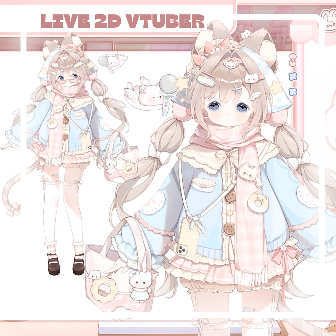 2D Live Premade Vtuber Model/fully Rigged-twitch Stream-streamer-hq ...