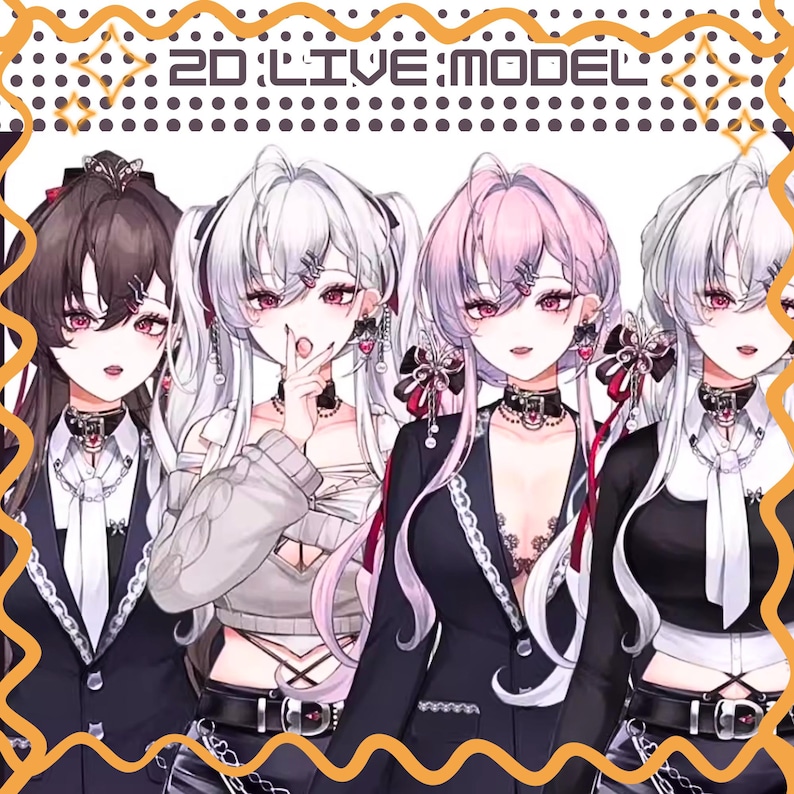2D Live Premade Vtuber Model/fully Rigged-twitch Stream-streamer-hq ...