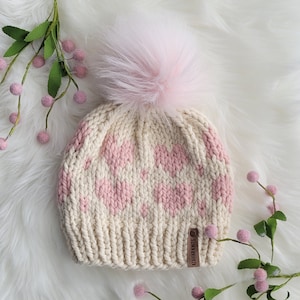 KNITTING PATTERN: Corazones Beanie/beginner Colorwork Hat Knit Pattern ...