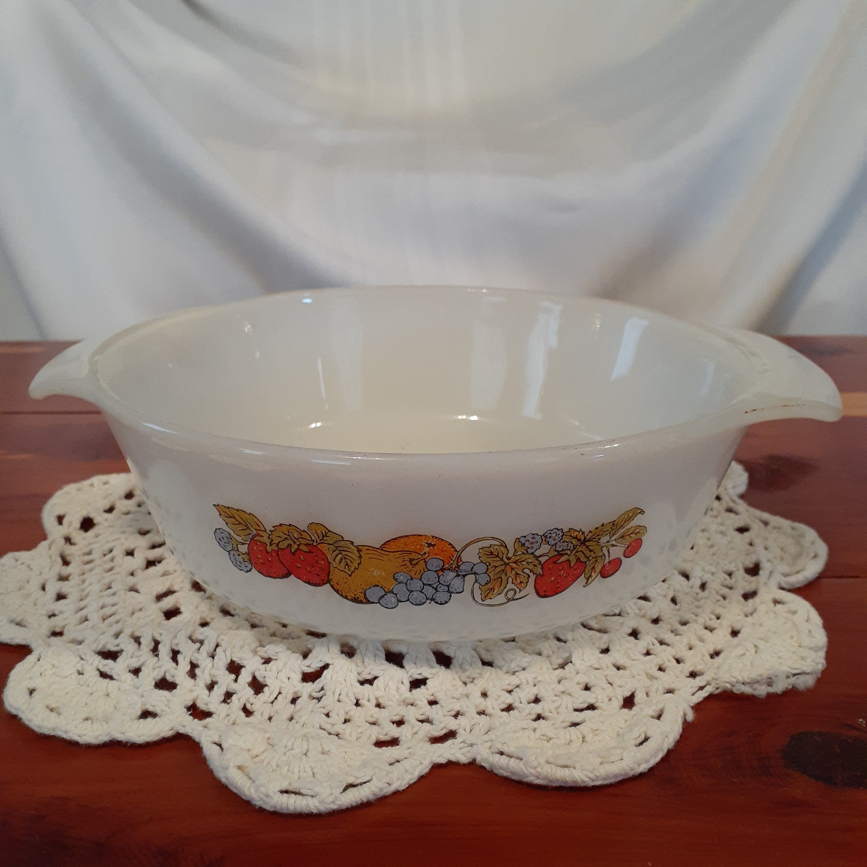 1960's Vintage Fire King Fruit Nature's Bounty 436 Mixing Bowl/ovenware ...