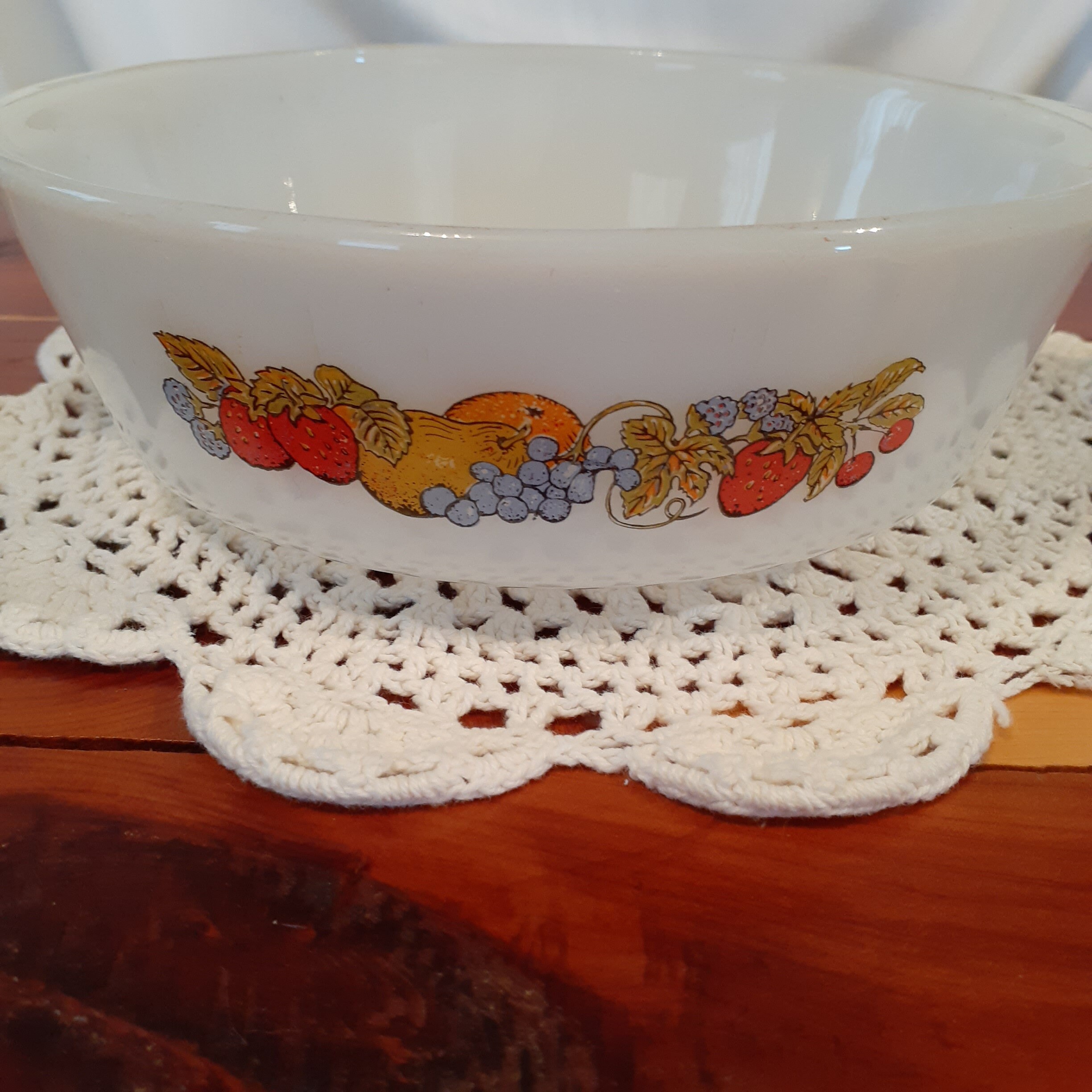 1960's Vintage Fire King Fruit Nature's Bounty 436 Mixing Bowl/ovenware ...