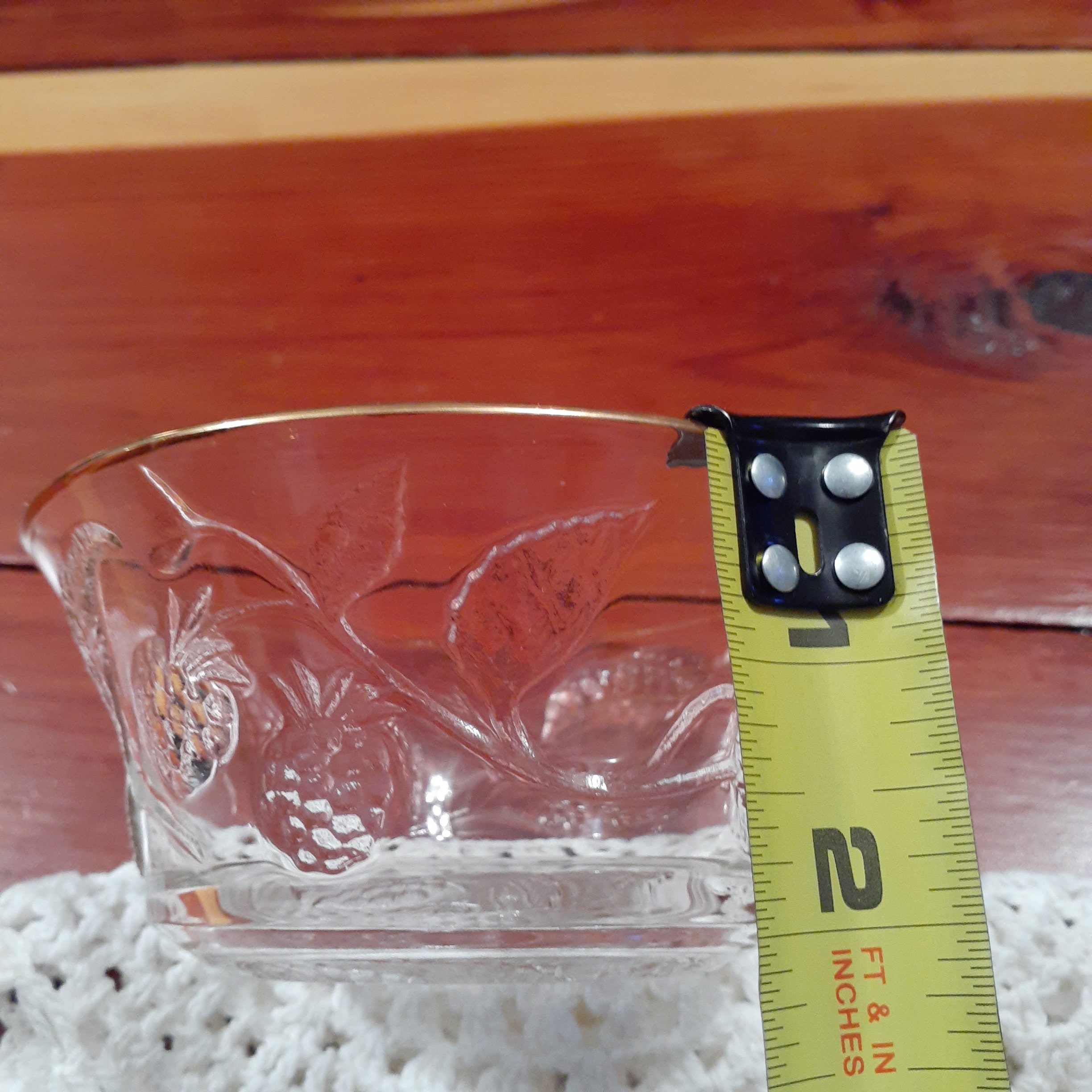 Vintage Arcopol France Clear Glass Berry Bowl With Gold Rim and ...