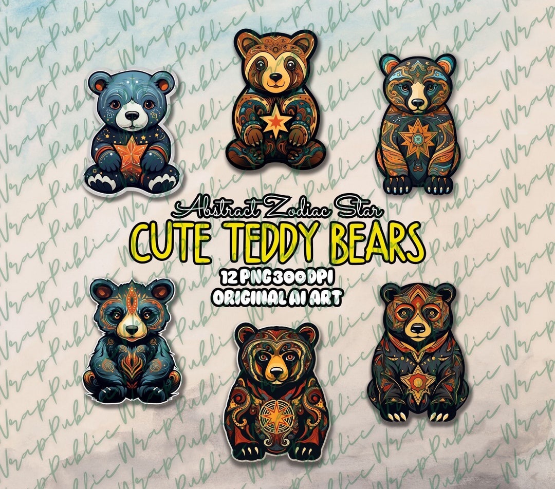 Abstract Teddy Bear PNG Bundle Printable Cute Teddy Instant - Etsy