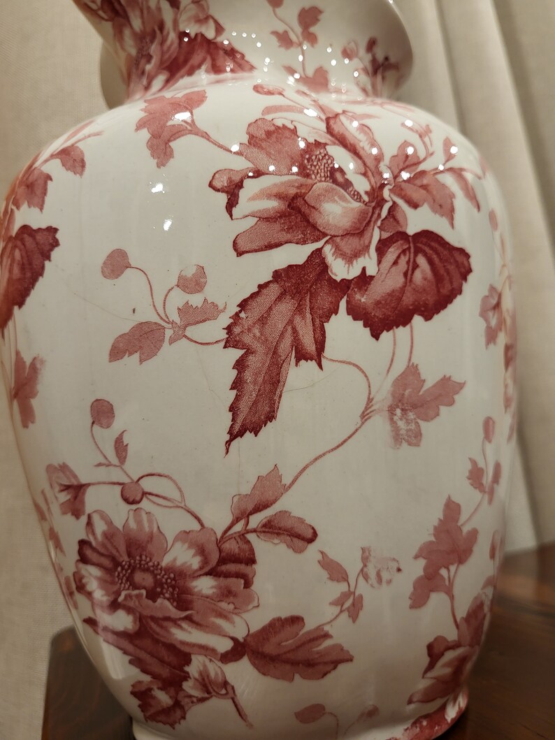 Vintage Pottery Floral Pitcher - Etsy