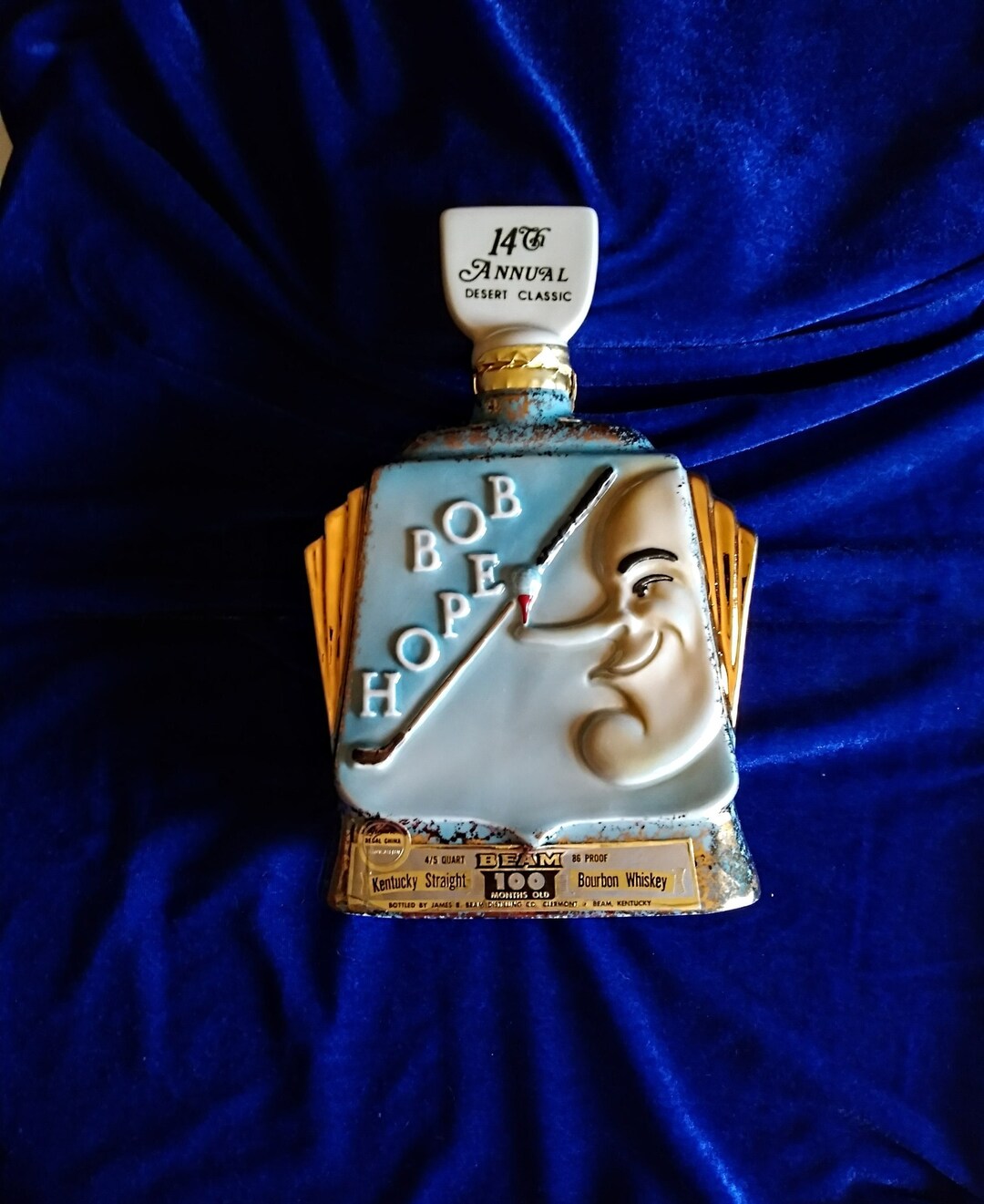 1973 Empty Jim Beam Decanter Bob Hope Annual Desert Classic Golf ...