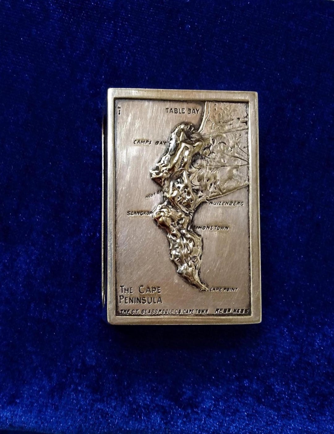 WMF Silver Plated 1909 Match Box Cover-the Cape Peninsula-sold by the C ...