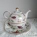 Vintage Adeline Fine Porcelain Tea for One With Flowers, Butterfly, Bee ...