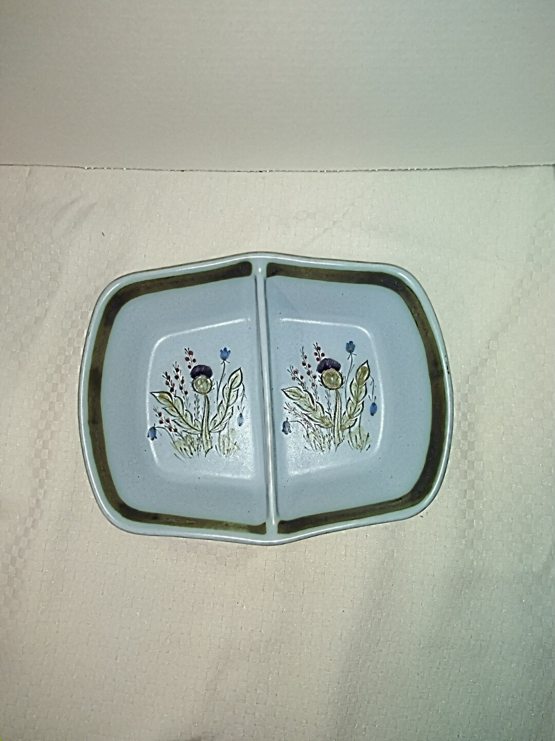 Vintage Buchan Thistle Stoneware Divided 2 Part Vegetable Dish ...