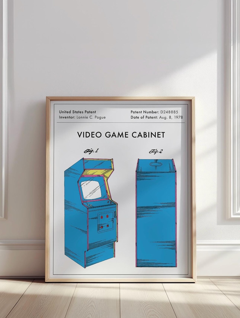 Arcade Video Game Cabinet Patent Print - Etsy