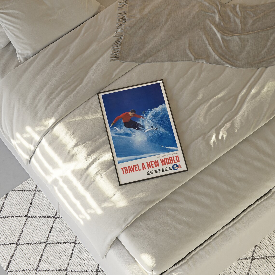 Aspen Vintage Poster, Vintage Travel Poster, Skiing Poster - Etsy