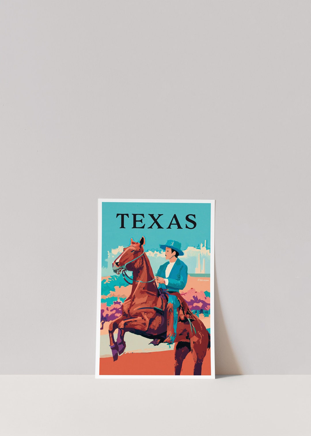 Texas Vintage Poster I Vintage Travel Poster - Etsy