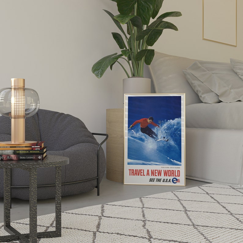 Aspen Vintage Poster, Vintage Travel Poster, Skiing Poster - Etsy